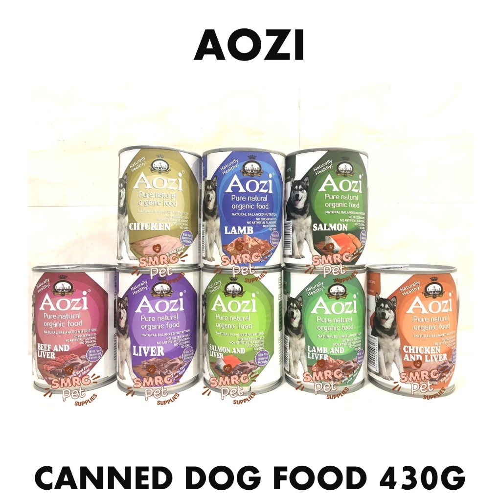 Pet Kingdom Aozi Pure Natural Organic Wet Dog Food in Can 430g | Shopee ...
