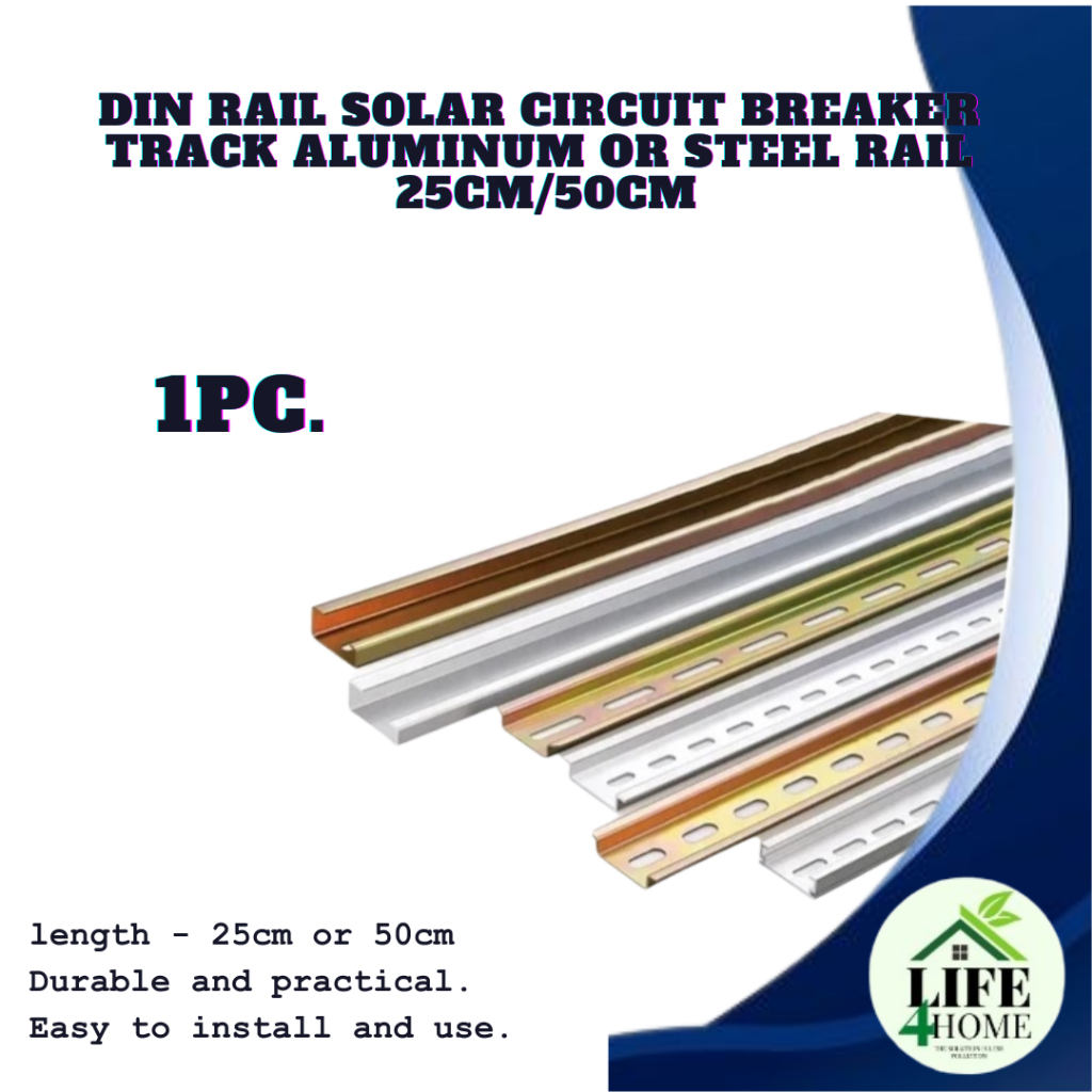 DIN RAIL Solar circuit breaker track Aluminum or Steel Rail 25cm/50cm ...