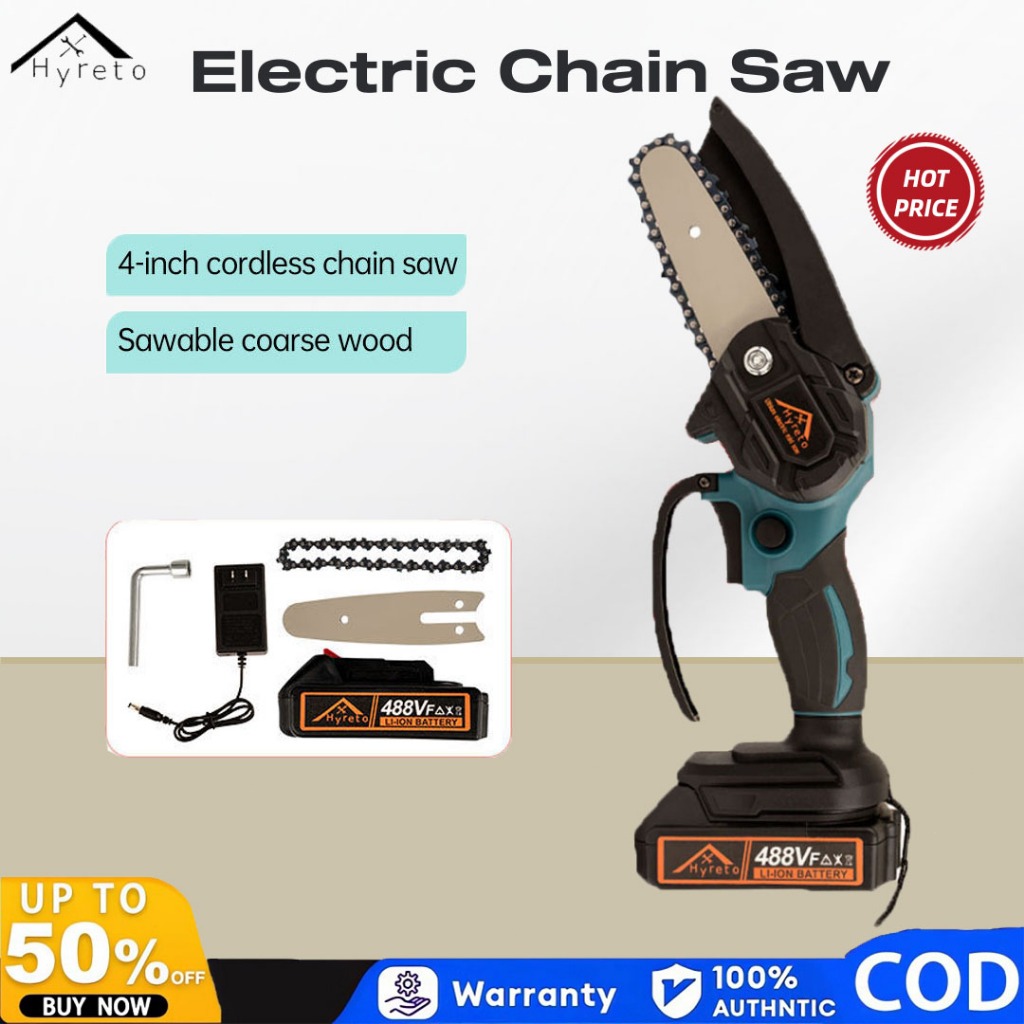 4 Inch Portable Cordless Chainsaw Rechargeable Cut Off Machines ...