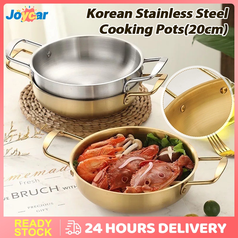 8 Inch Korean Ramen Pot Double Ear Stainless Steel Portable Kitchen ...