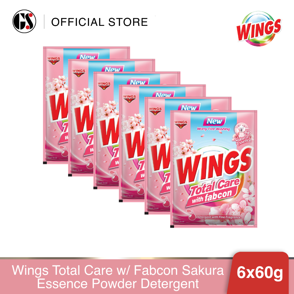 Wings Total Care w/ Fabcon Sakura Essence Powder Detergent 60g ...