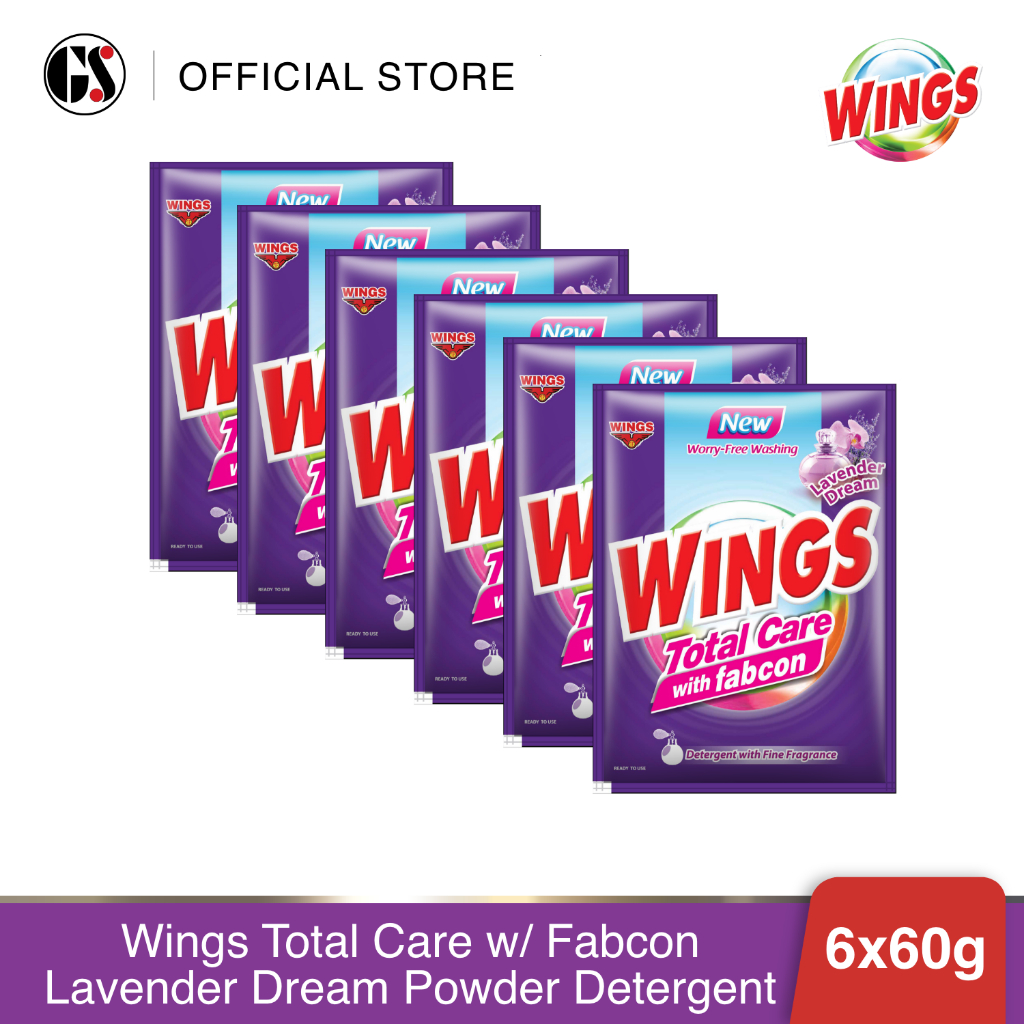 Wings Total Care with Fabcon Lavender Dream Powder Detergent 60g ...