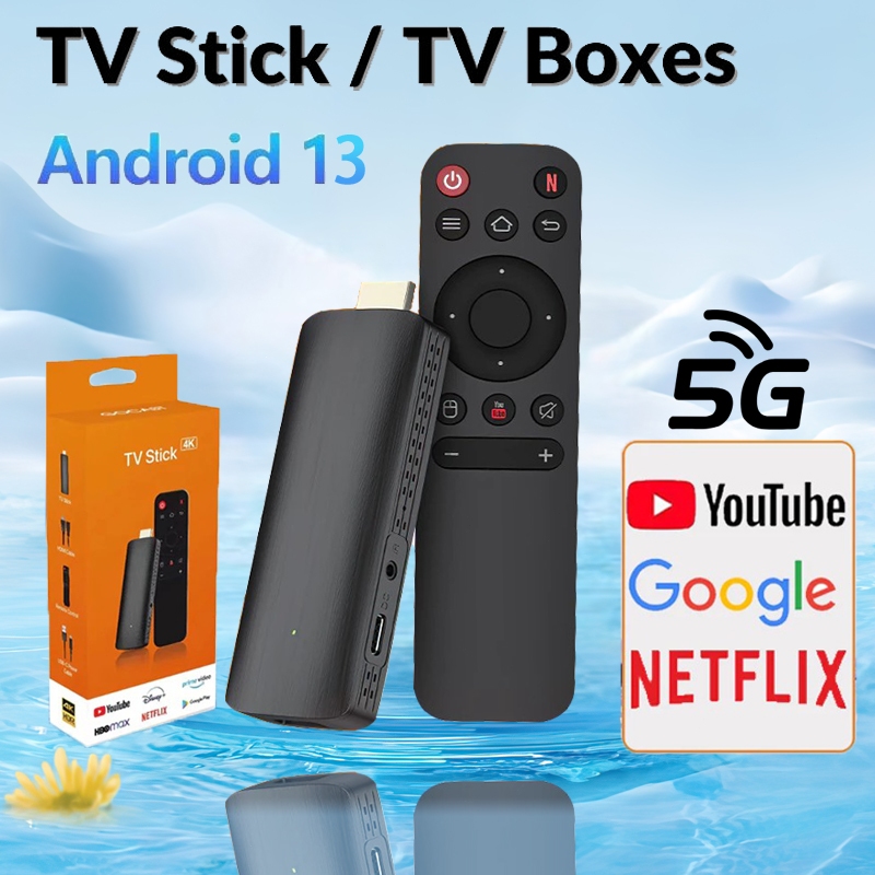 Smart TV Stick 4K HD Android 13.0 TV Box 2.4G/5G Wifi With Netflix ...