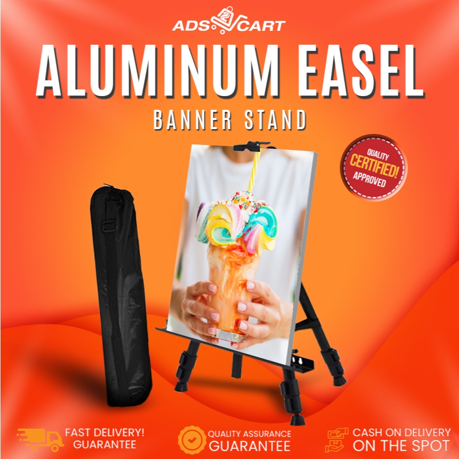 ADS Easel Stand Aluminum 80x160cm l Portable Aluminum Easel l for ...