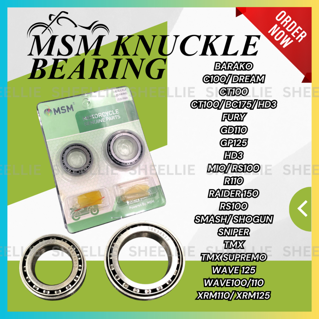 MSM Motorcycle KNUCKLE BEARING XRM/ TMX/ WAVE/ CT100/ MIO/ RAIDER150 ...