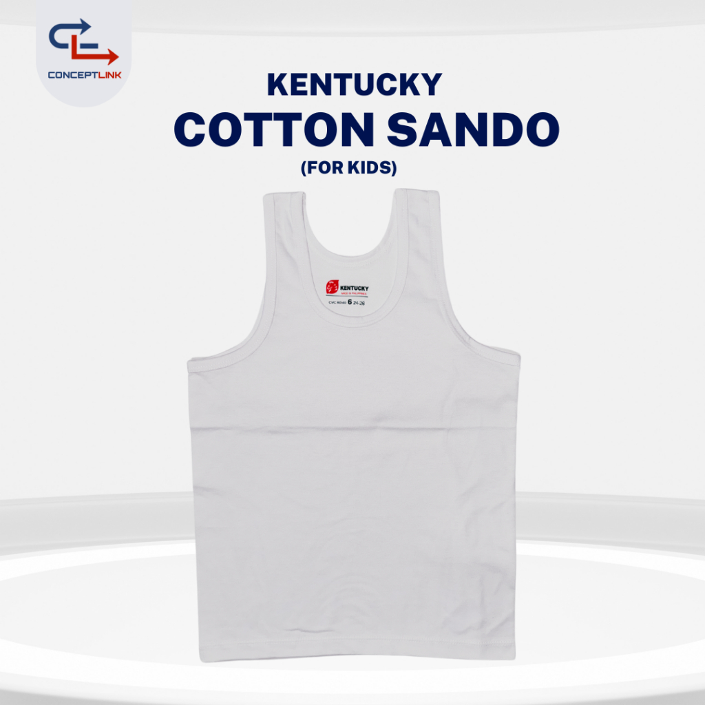 Kentucky/Blue Corner White Sando Cotton Plain Original (for Kids ...