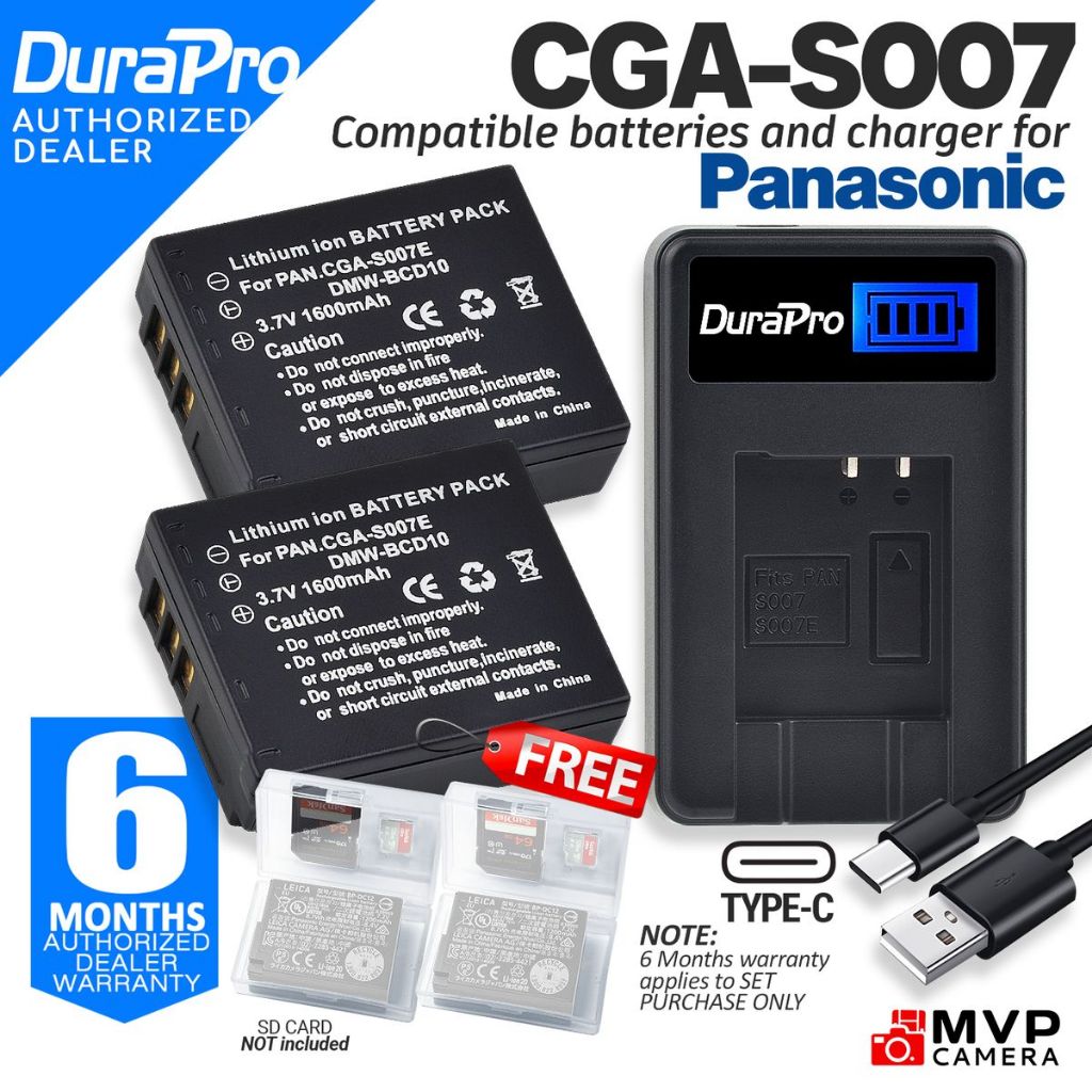 [AUTHORIZED PH] DURAPRO CGA-S007E CGAS007 DMW-BCD10 Battery USB Charger ...