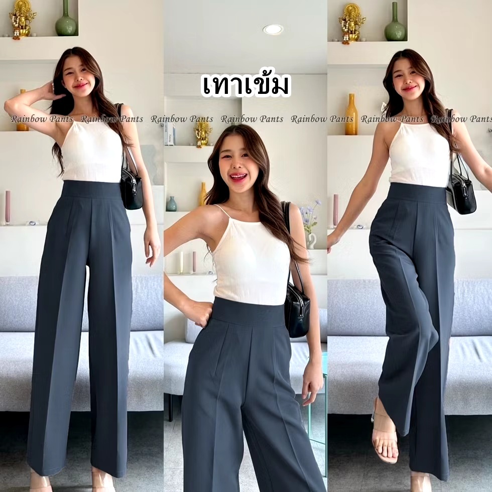 GK#Women's Casual Attire Semi-Canvas Style Poly-cotton Trousers Wide ...