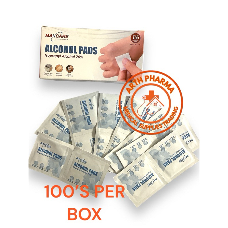 ALCOHOL PADS / ISOPROPYL ALCOHOL 70% 100’s Per Box | Shopee Philippines