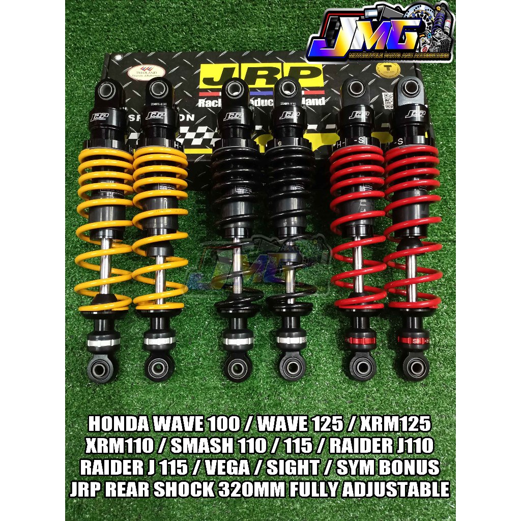 JRP REAR SHOCK 320MM FULLY ADJUSTABLE HONDA WAVE 100/ WAVE 125/ XRM 125 ...