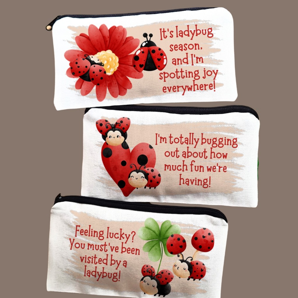 Lady Bug Insect Print 4x8" Katsa Canvas Souvenirs Gifts Phone Wallet ...