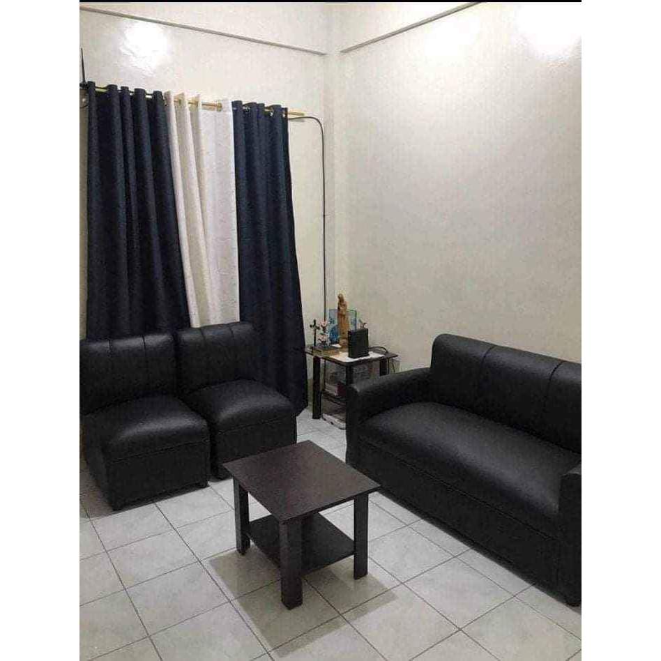 BULCASTER SOFA SET BLACK LEATHER WITH TABLE( FREE DELIVERY MANILA ...