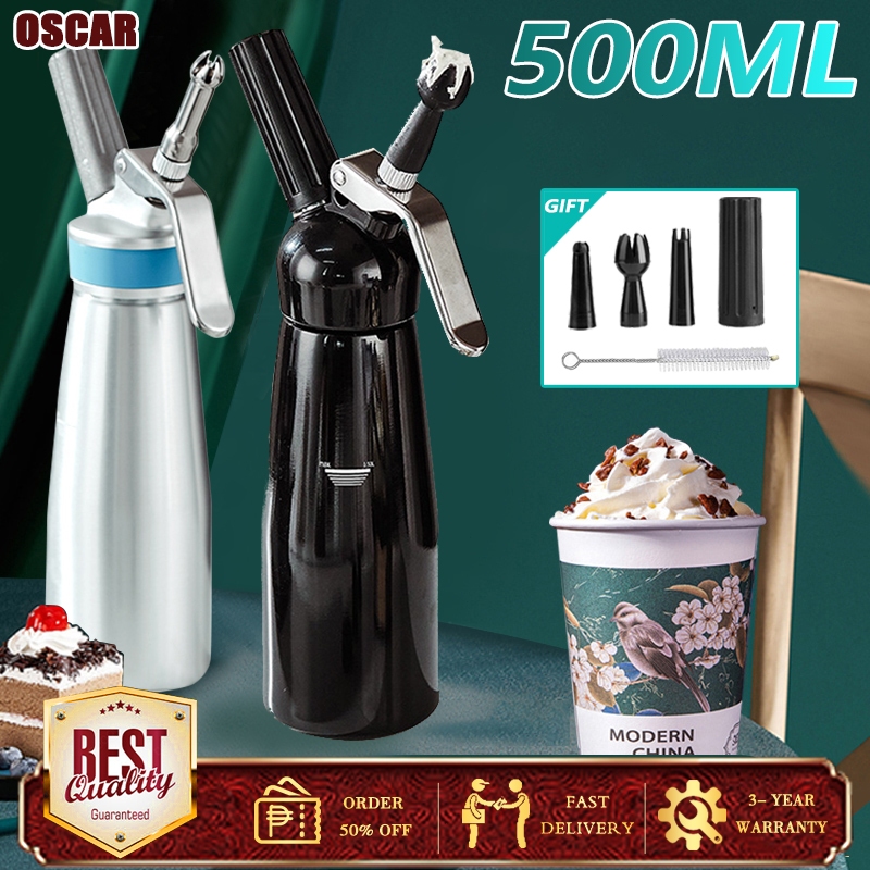 Whipped Cream Dispenser 500ML Aluminum Whipped Dessert Cream Butter ...