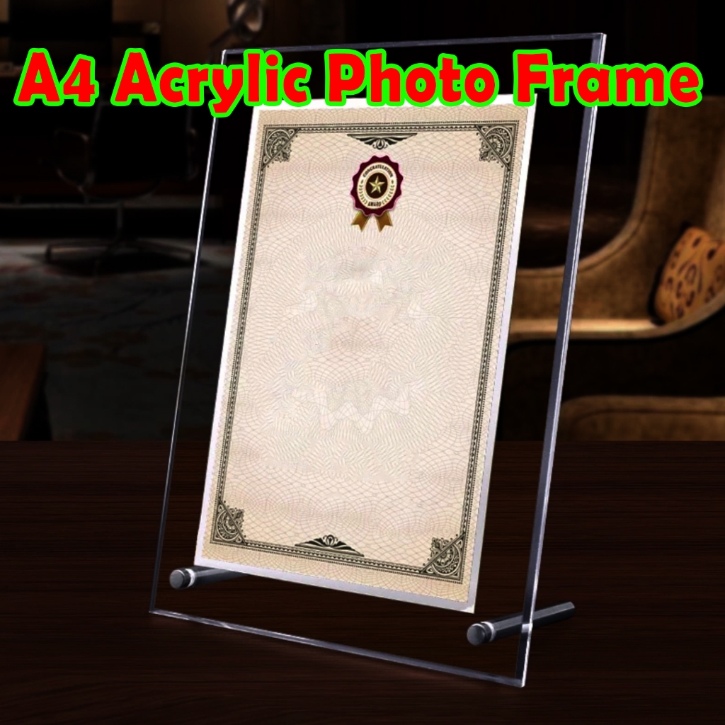 A4 Acrylic Photo Frame Authorization Certificate Medal Award Frame ...
