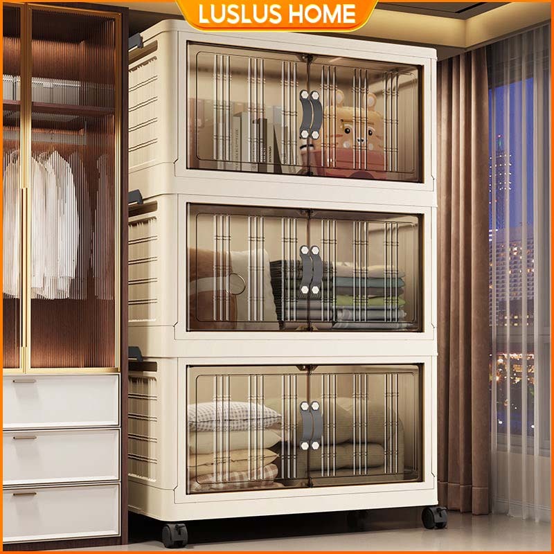 LUS Storage Cabinet Wardrobe Foldable Durabox Plastic Megabox Cabinet ...