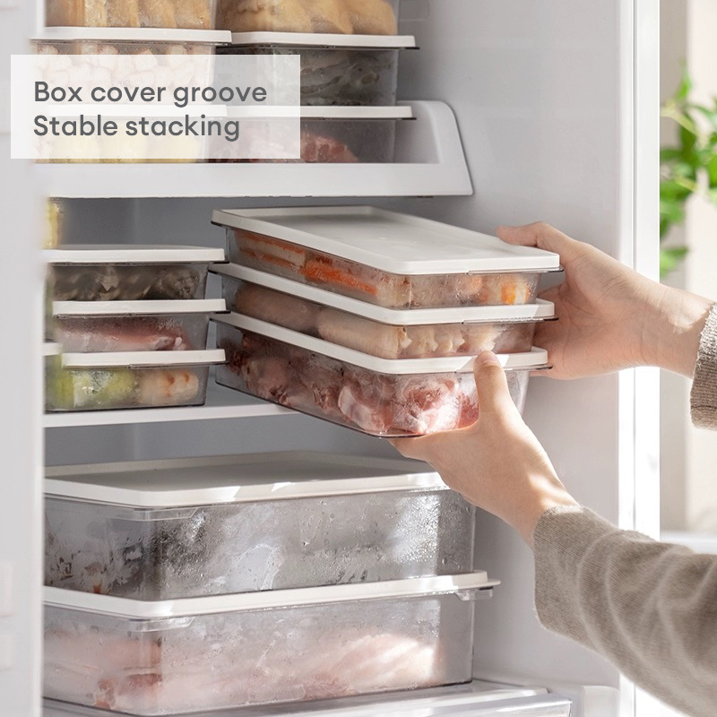 Sealed Refrigerator Freezer Organizer Food Storage Container With Cover ...