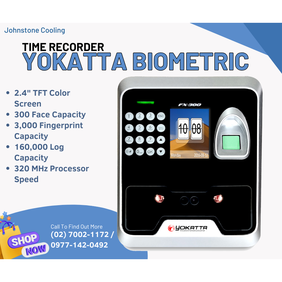 YOKATTA FX-300 Facial and Fingerprints Biometrics Time & Attendance ...
