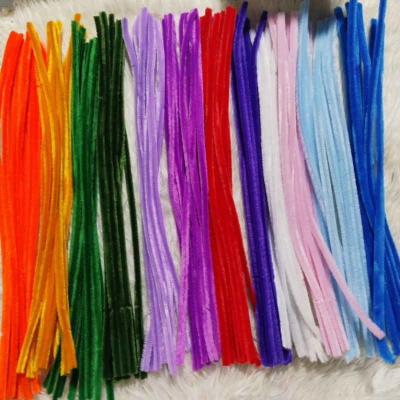 Colorful Fuzzy Wires Craft Flowers Chenille Stems | Shopee Philippines