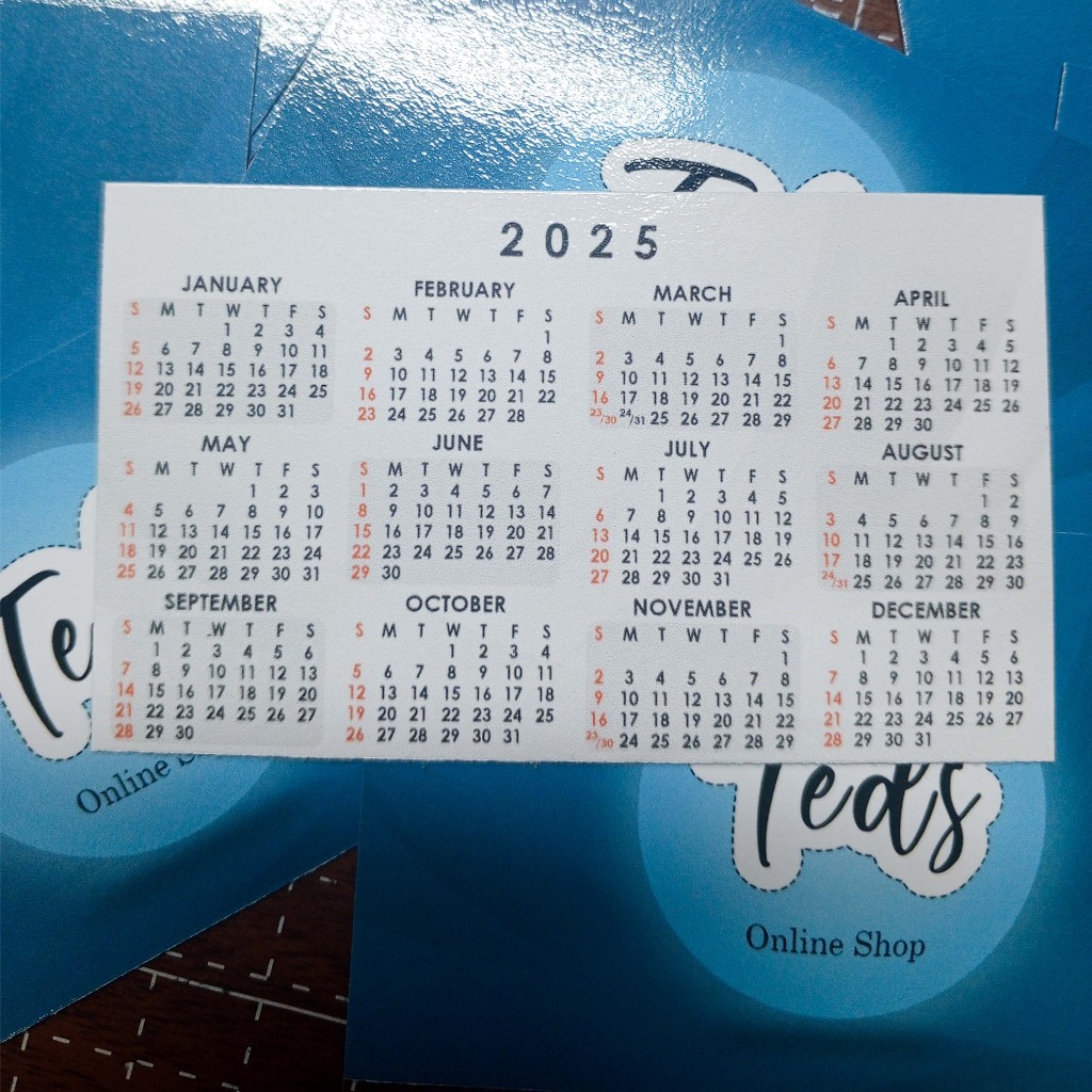 Pocket calendar 2025 atm size by Teds | Shopee Philippines