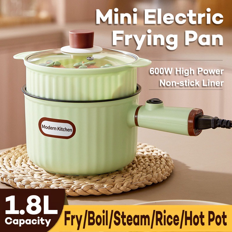 1.8L Mini Electric Cooker With Steamer Multipurpose 600W Non-stick ...