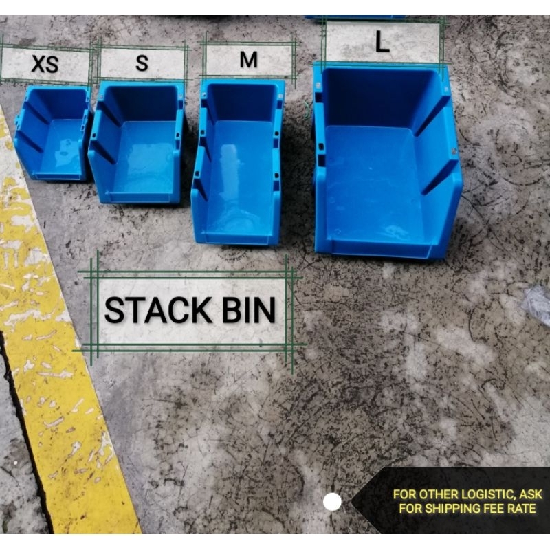 stackable bin plastic stack bin box for supplies tools (for other logistic, chat us) | Shopee ...