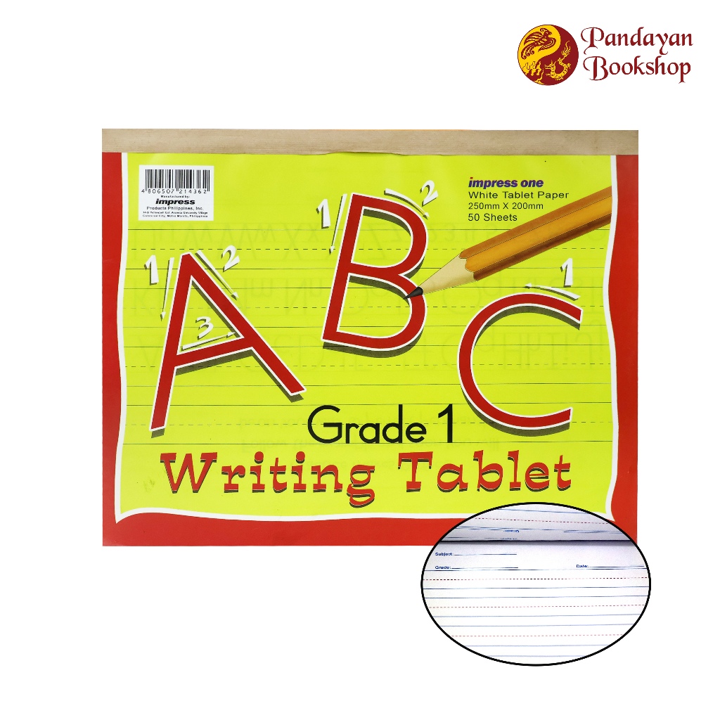 Impress One Grade 1 Writing Tablet Pad 50's | Shopee Philippines