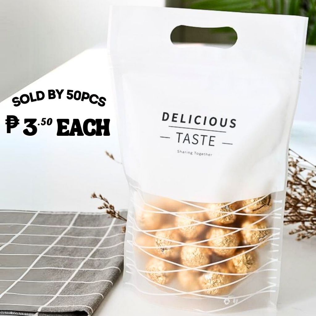FP3059 (50PCS) Delicious Taste Elegant Zip Bag Chipsbag Cookie Pastry ...