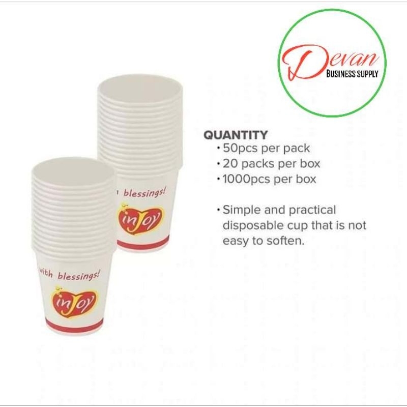 6.5 INJOY PAPER CUP FOR COFFEE VENDO MACHINE 1box 1000PCS | Shopee ...