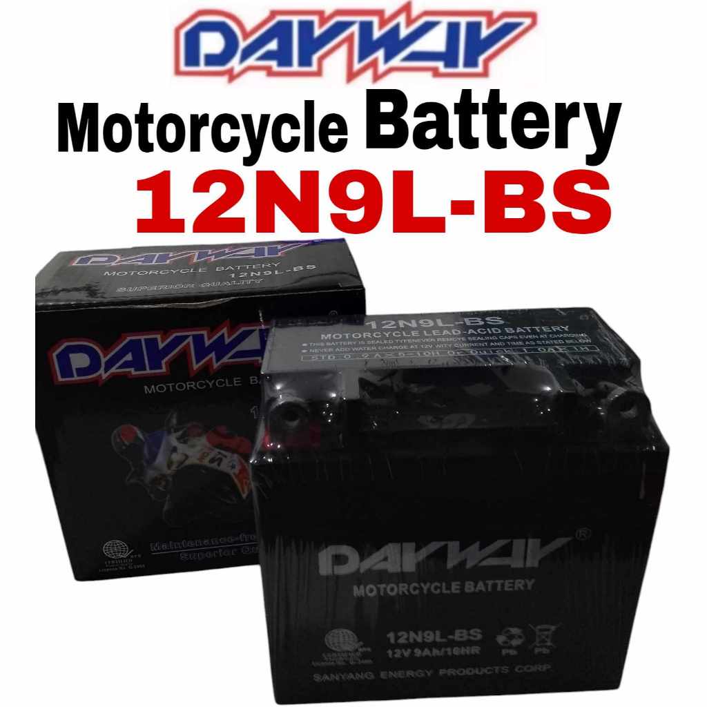 ORIGINAL DAYWAY MOTORCYCLE BATTERY ( 12N9L-BS ) | Shopee Philippines