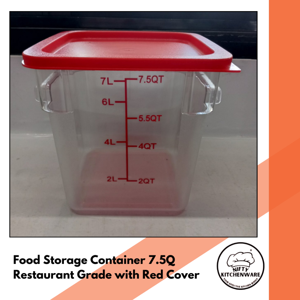 Food Storage with Cover and Handle 7L/7.5Q Container, Red Labelled ...