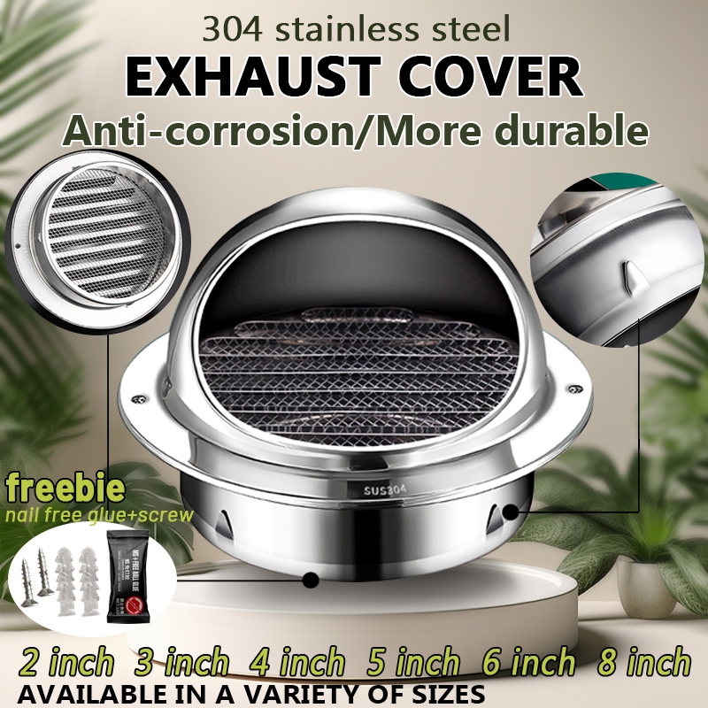 304 Stainless Steel Exhaust Cap Rain Cover Ventilation Vent Breathable ...