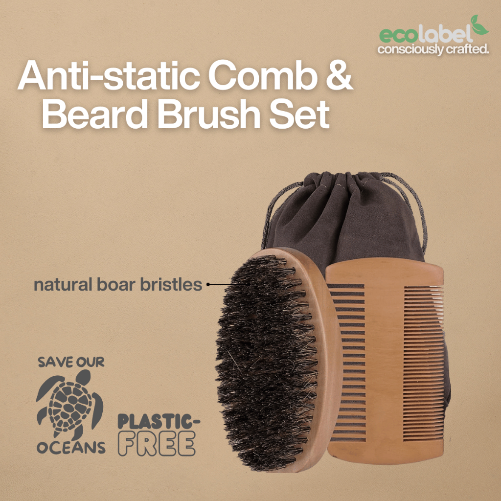 Eco-friendly Anti-static Comb & Beard Brush Set 100% Biodegradable ...