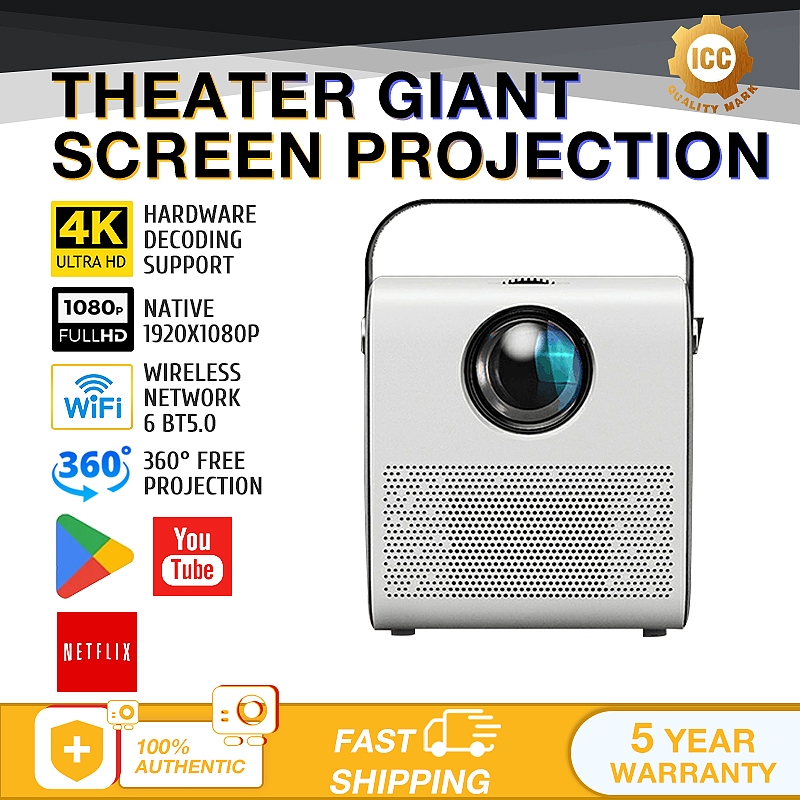 Smart Projector Q3 Pro Full HD 4K HDMI Wi-Fi Bluetooth Netflix YouTube ...