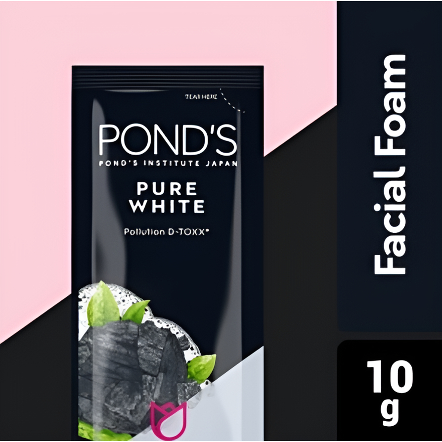 [2PCS] PONDs Pure Bright Skin Brightening Foaming Facial Cleanser 10g ...