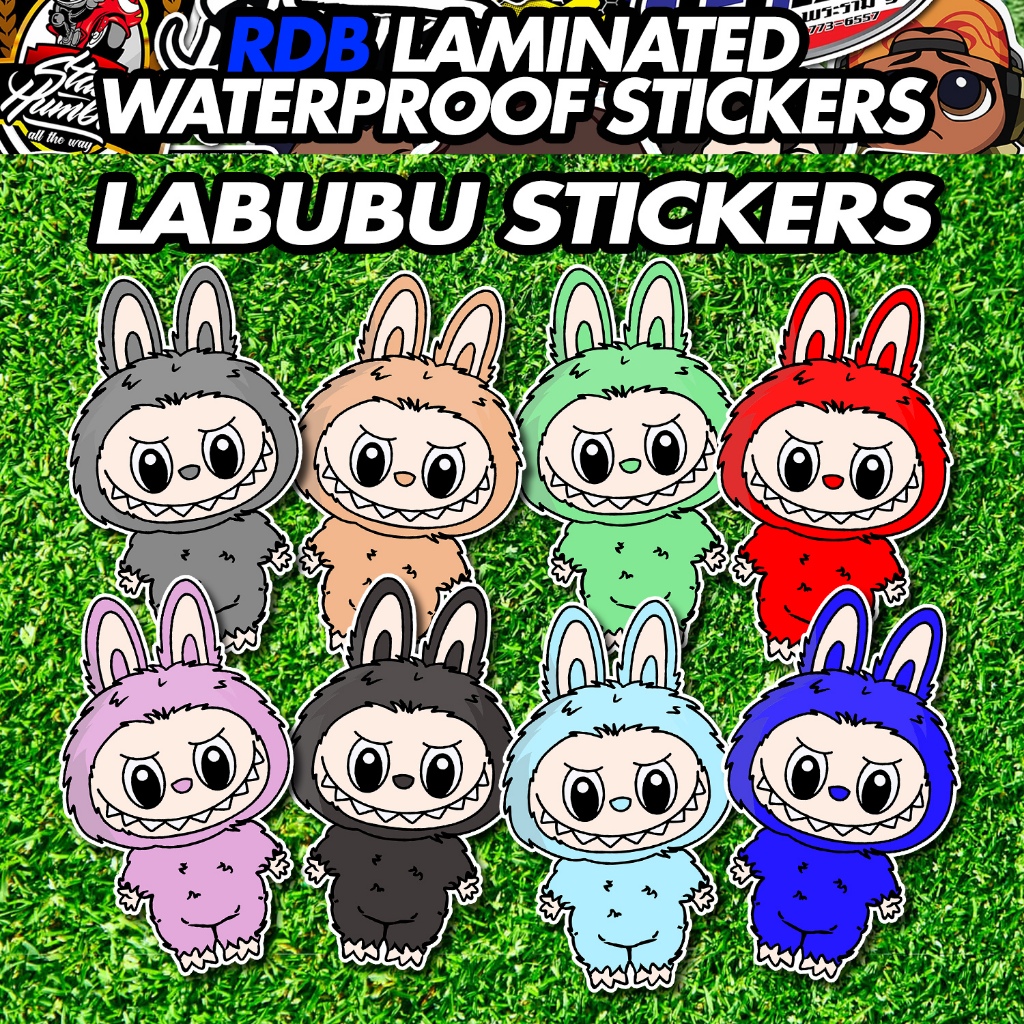 Cute Labubu Stickers Waterproof Laminated Decal for Laptop Cellphone ...