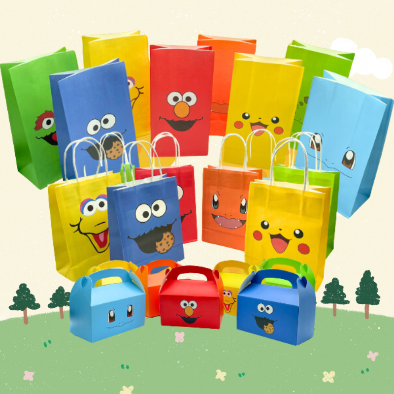 Bundle Of Sesame Street Pokemon Paperbags Candy Box For Party Holiday ...