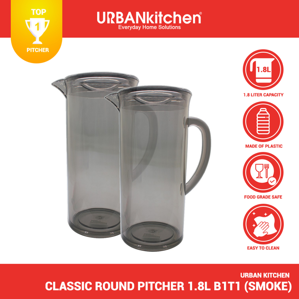 Urban Kitchen Classic Round Pitcher 1.8L B1T1--Smoke | Shopee Philippines
