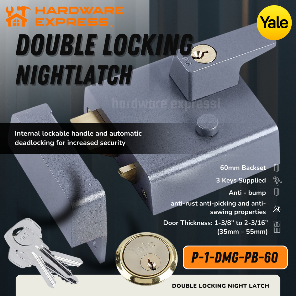 Yale Automatic Deadlatch Double Locking Night Latch Door Lock | Shopee ...