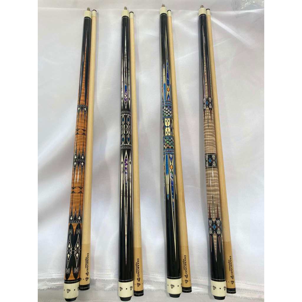 DIAMOND BILLIARD CUE STICK TRIBAL DESIGN WITH FREE LEATHER SOFTCASE ...