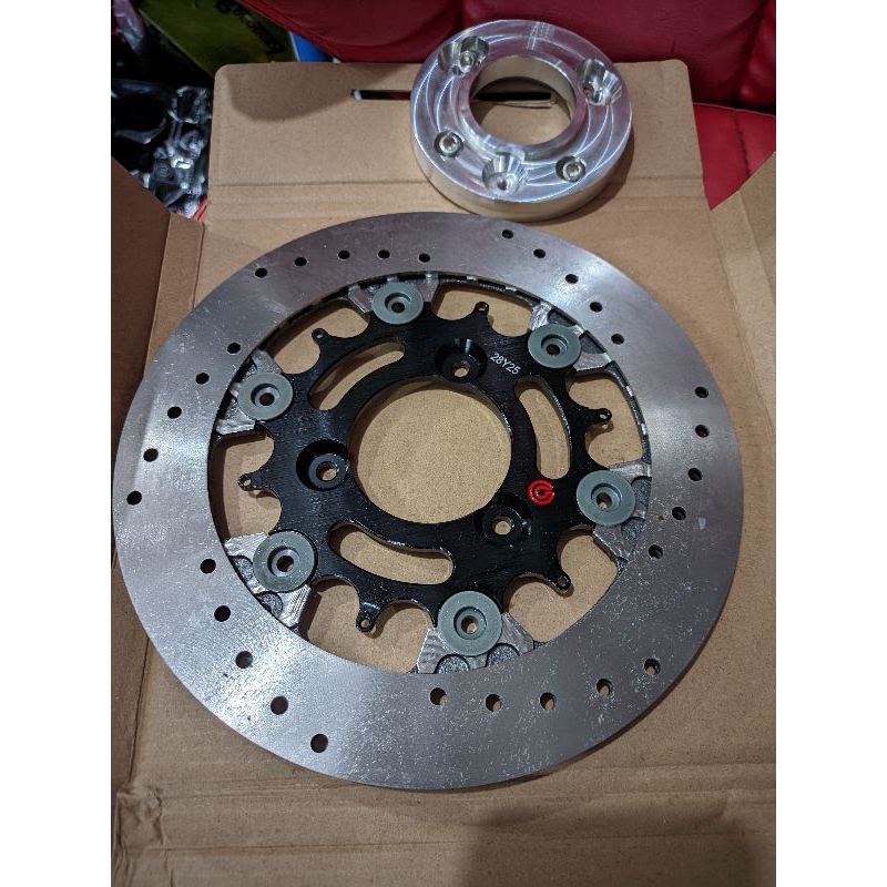 vintelated disc 220mm with adaptor (mio/wave/soulty/click/gear/m3 ...