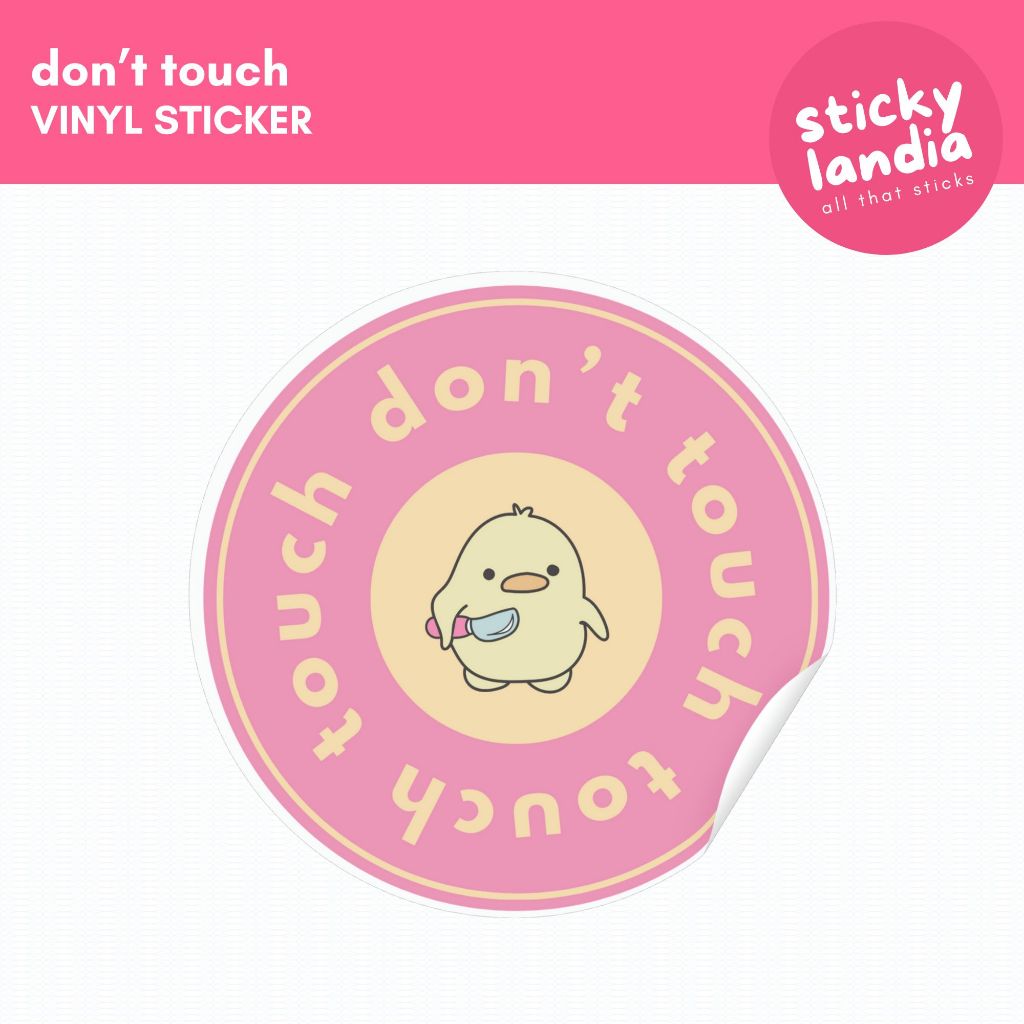Don't Touch Duck Waterproof Vinyl Sticker | For Laptop Tumbler Phone ...