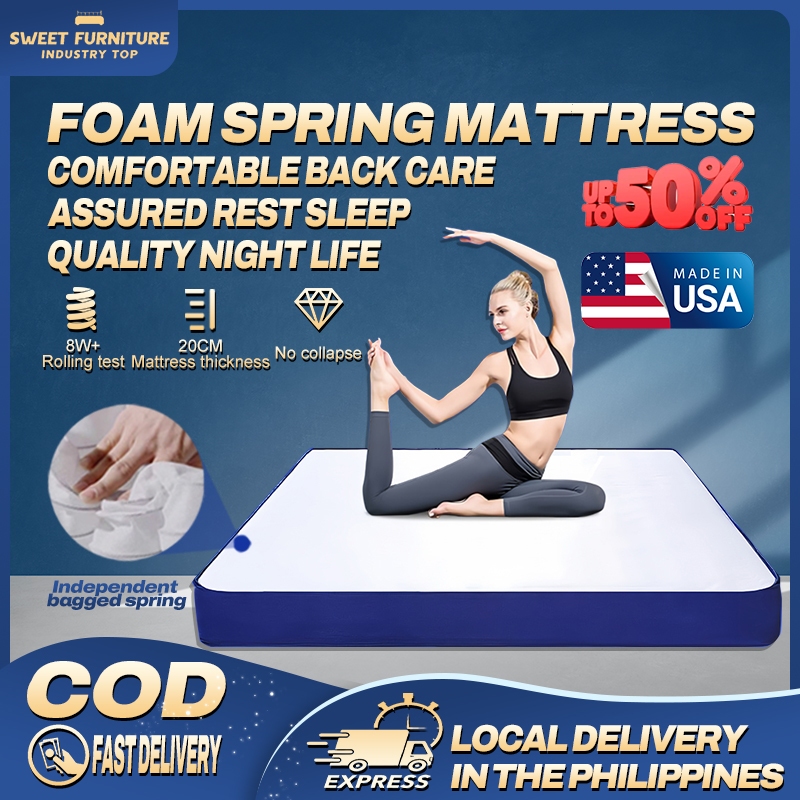 7.9 Inch Memory Foam Mattress Independent Spring Foam Mattress Double ...