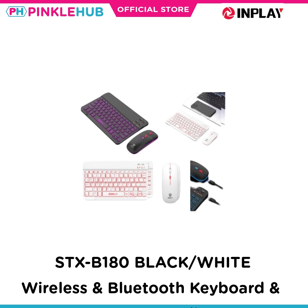 INPLAY STX-B180B Wireless & Bluetooth Keyboard & Mouse Bundle I BLACK ...