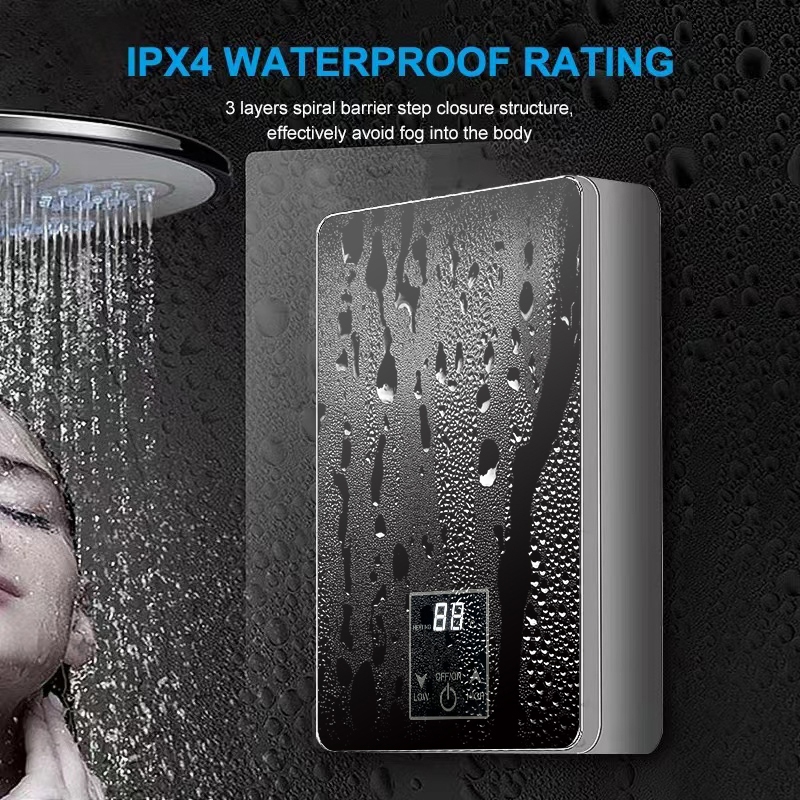 LCD Electric Water Heater Shower 6500 W for Bathroom Inverter Electric ...