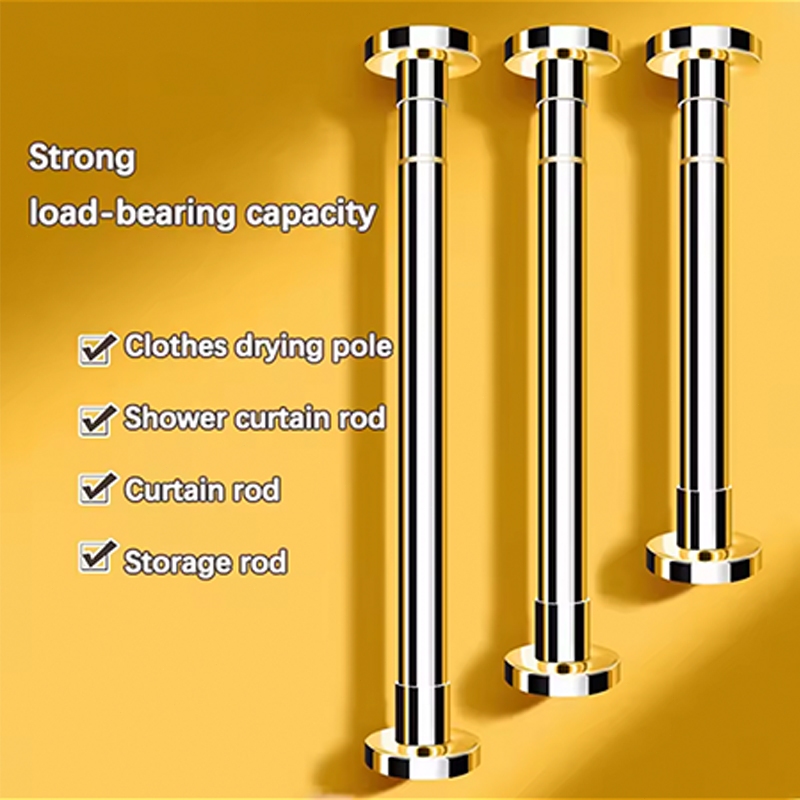Punch free Stainless telescopic extendable rod for hanging cloth ...