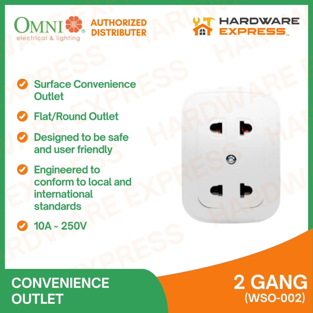 OMNI Surface Convenience Outlet 10A 250V 1/2/3/4 Gang WSO-001 WSO-002 ...