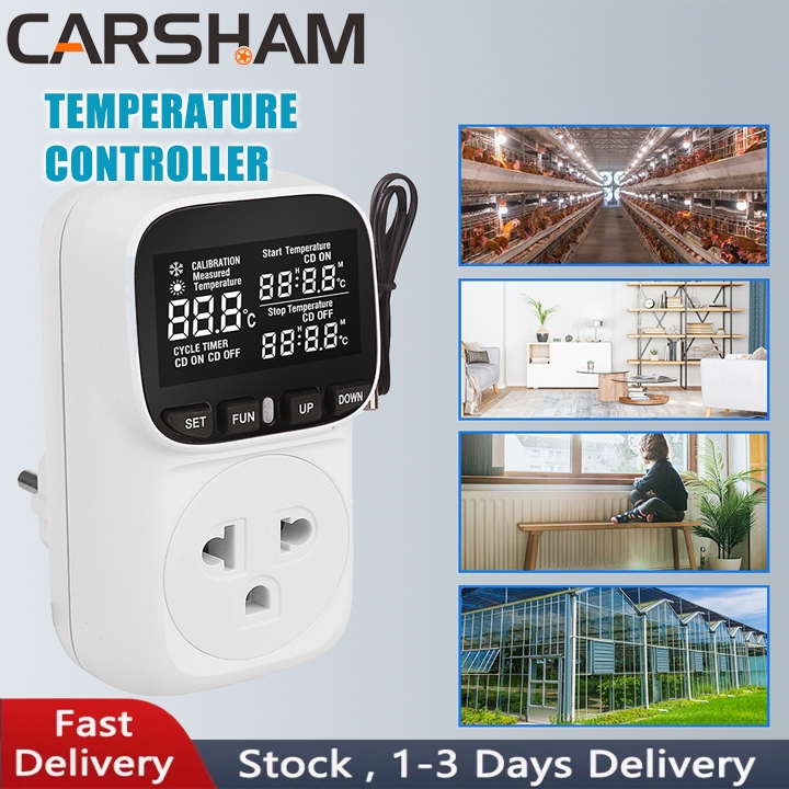 220V Temperature Controller Socket 15A Smart Incubator Multi-function Digital Display ...