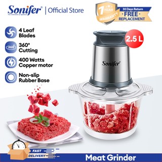 Sonifer Meat Grinder Food Chopper 2.5L 304 Stainless Steel Food Processor for Meat Vegetables ...