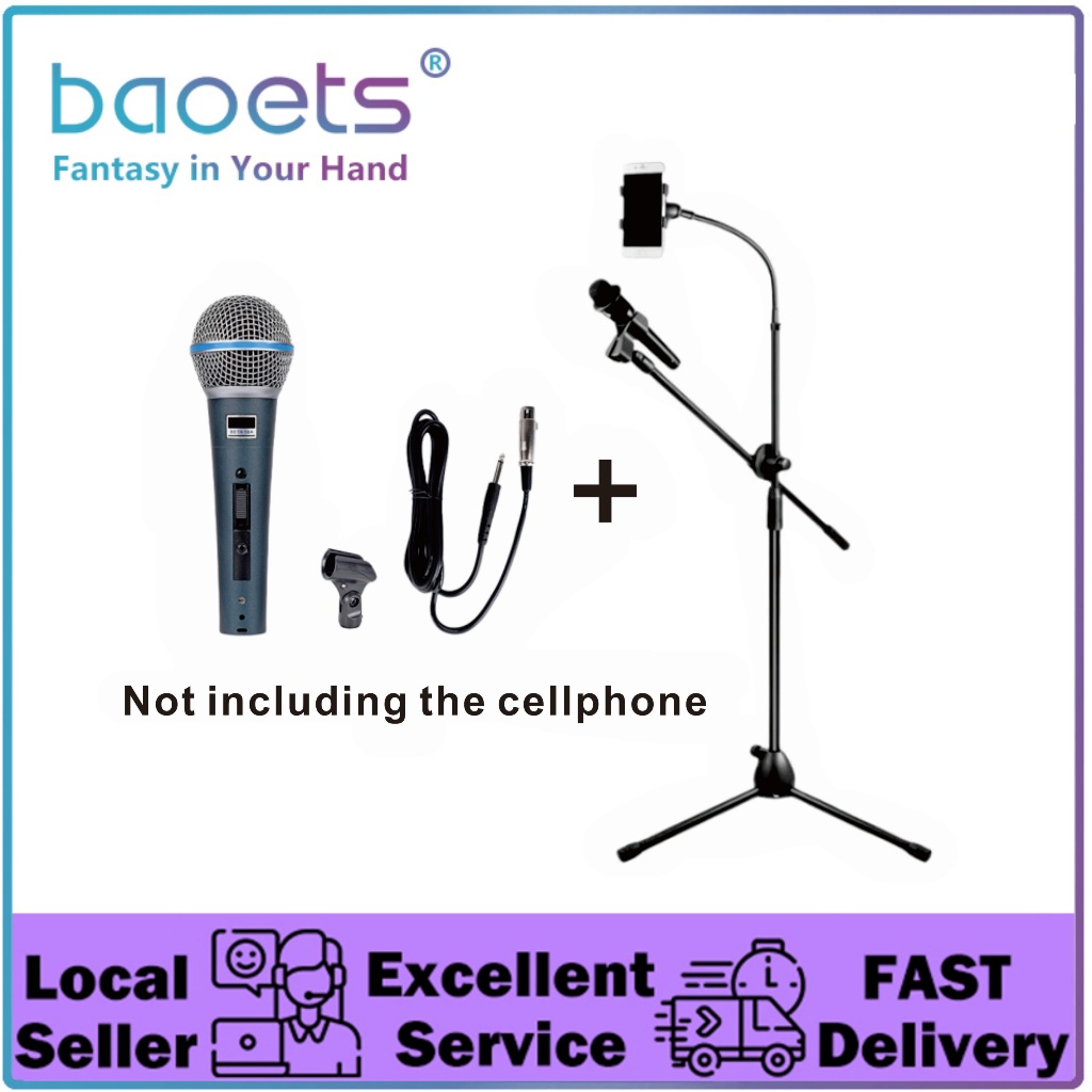 Microphone Stand heavy duty for videoke Adjustable Height Mic Stand ...