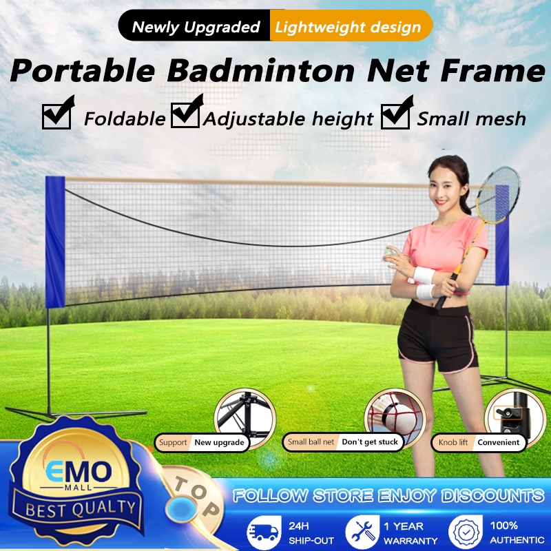 Badminton Net Set Portable Foldable Stand&Carry Bag Outdoor Adjustable ...